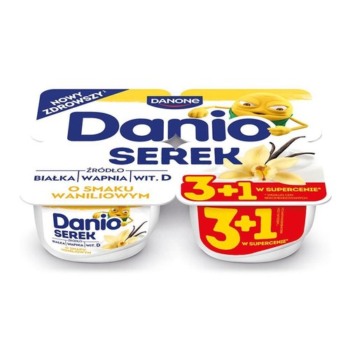 Danio Serek multipack waniliowy Danone 4 x 130 g – AuchanPL Artykuły spożywcze online i oferty