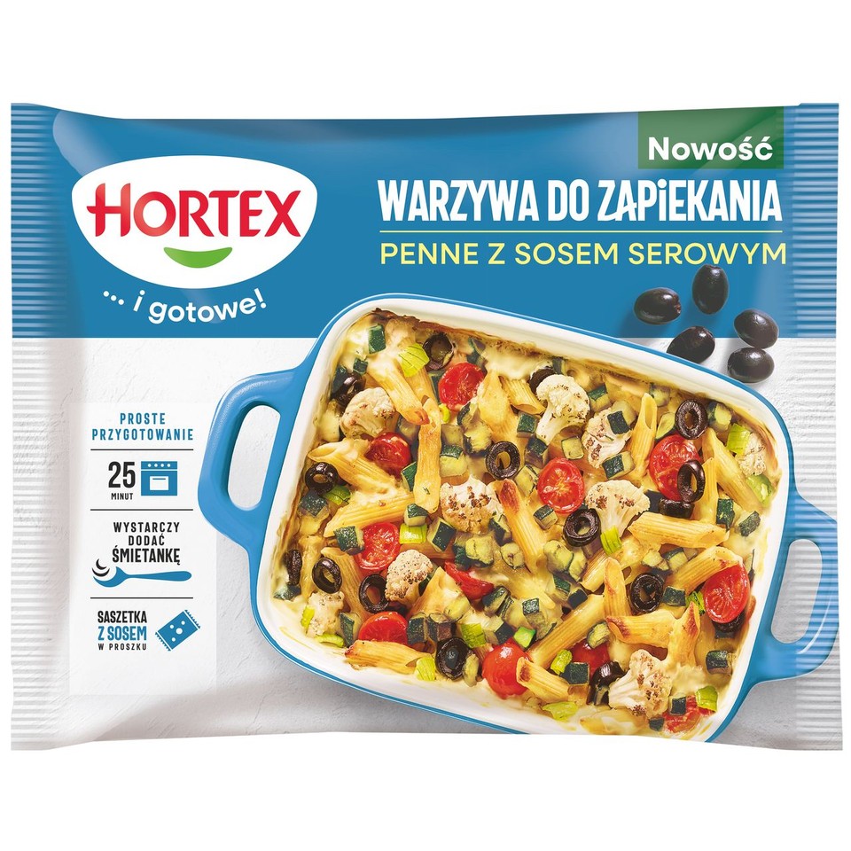 Warzywa do zapiekania penne z sosem serowym Hortex 450 g – AuchanPL Artykuły spożywcze online i ...
