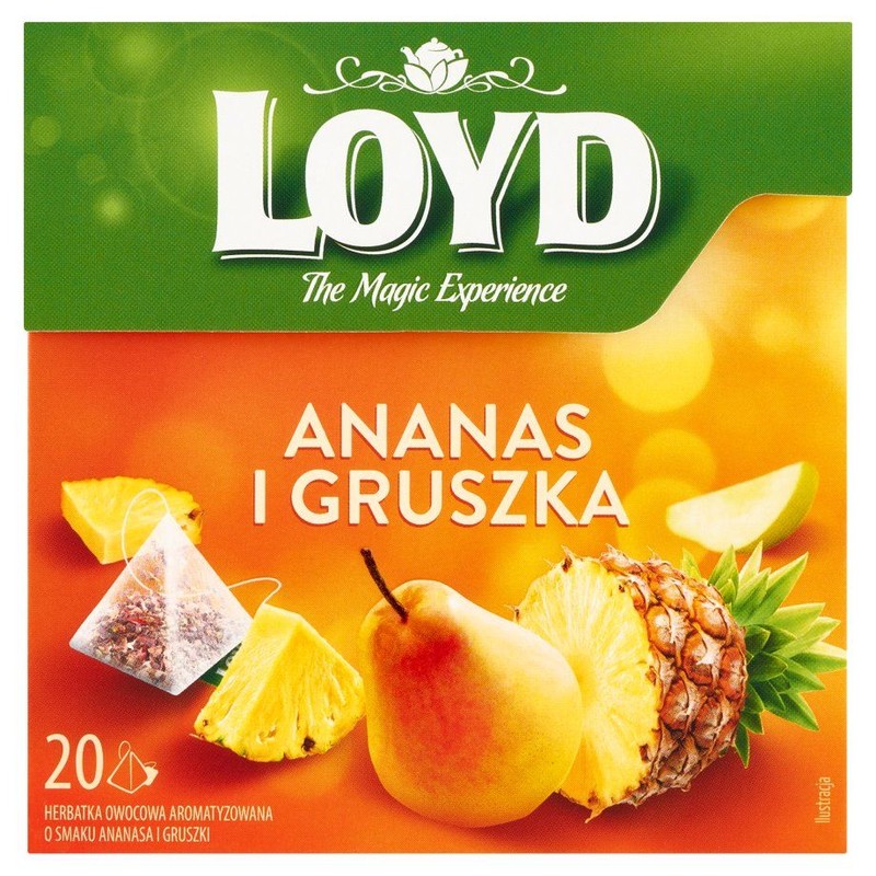 Herbatka owocowa o smaku ananasa i gruszki Loyd 20 torebek – AuchanPL ...
