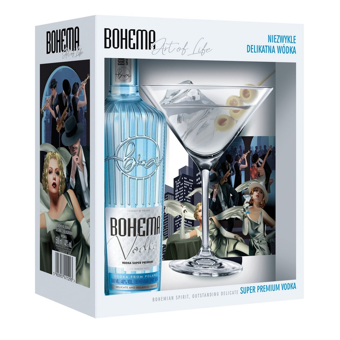 Wódka czysta i kieliszek koktajlowy 40% Bohema zestaw – AuchanPL ...